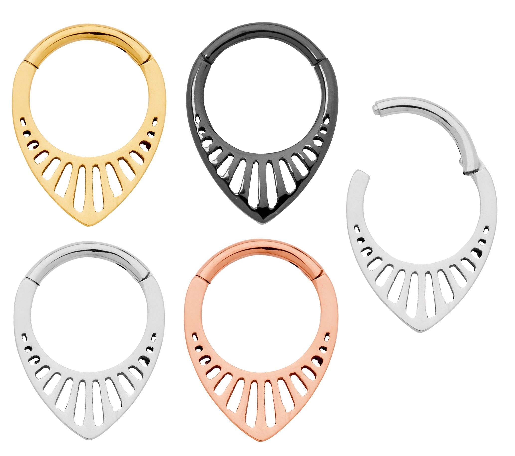 1 Piece Titanium Tear Drop Hinged Hoop Segment Ring Piercing Earring – PFGWholesale